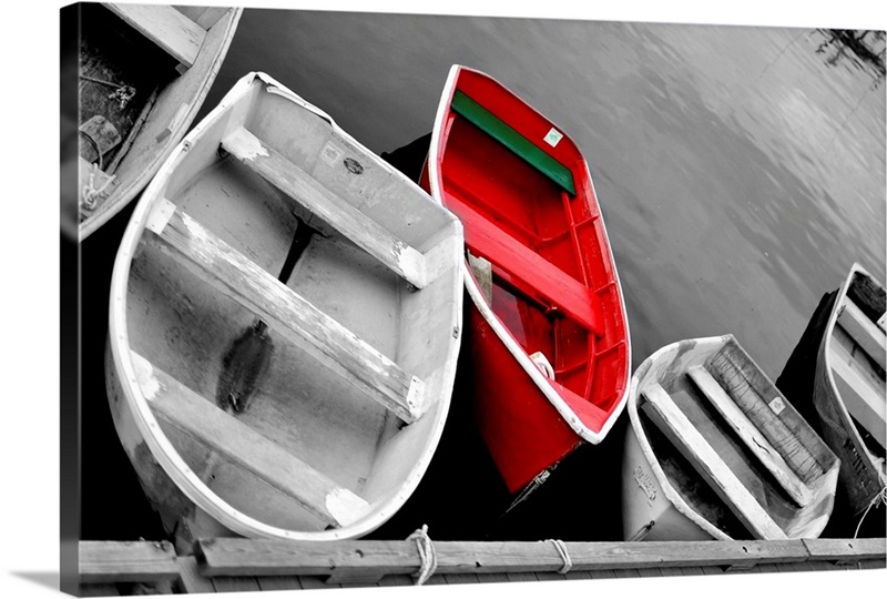 Red Boat Floating | Great Big Canvas