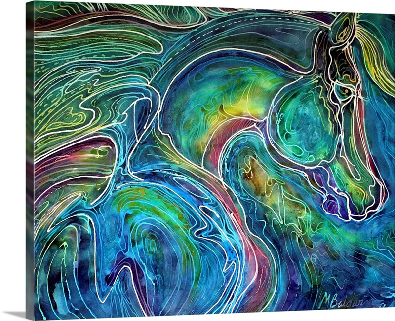 Emerald Eyes Equine Batik | Great Big Canvas