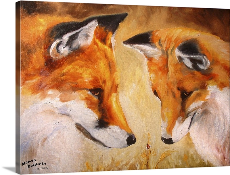 Two Fox And A Ladybug | Great Big Canvas