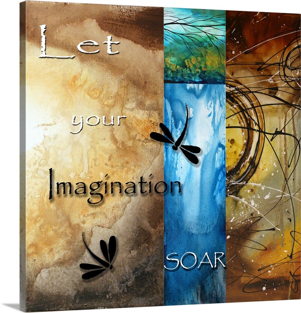 Let Your Imagination Soar - Inspirational Dragonfly Art Wall Art ...