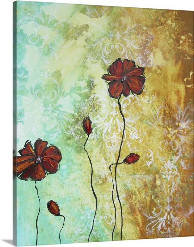 Poppy Love - Abstract Poppy Flower Painting | Great Big Canvas