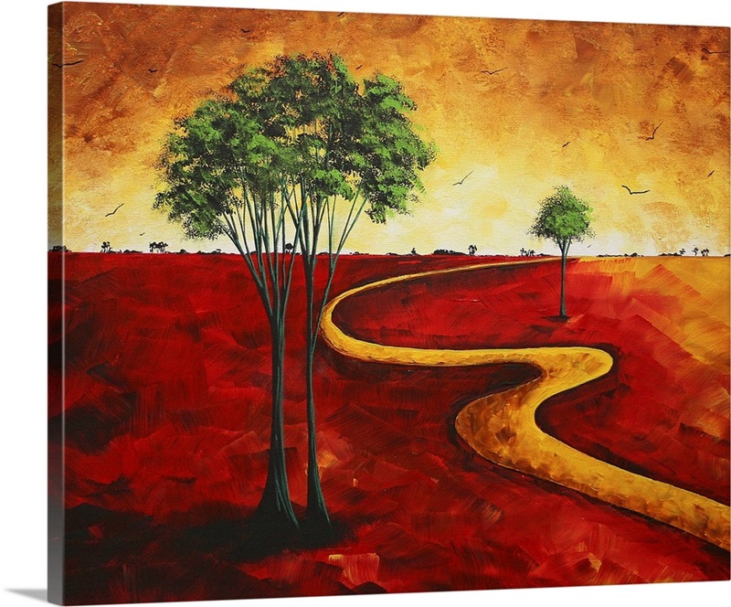 Road To Nowhere II - Red Landscape Painting | Great Big Canvas