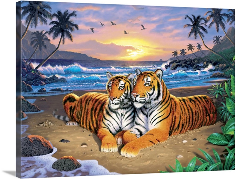 Beach Tigers | Great Big Canvas