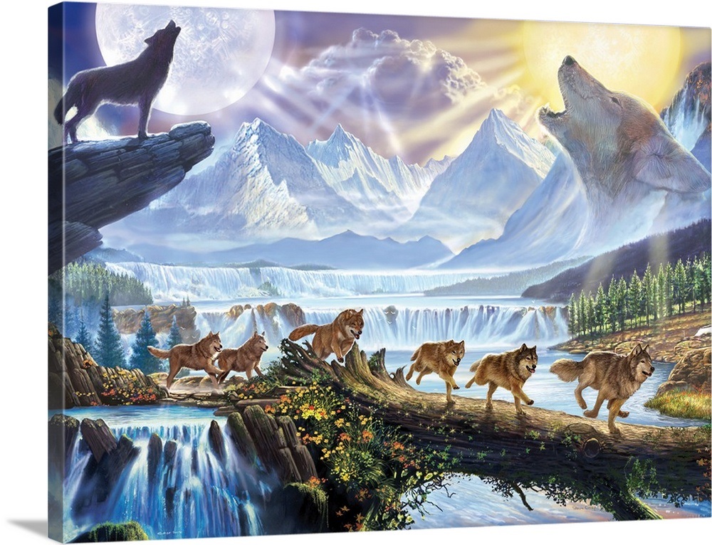 Running Wolves Wall Art, Canvas Prints, Framed Prints, Wall Peels ...