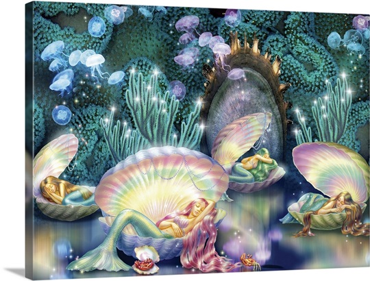 Sleeping Mermaids Photo Canvas Print | Great Big Canvas