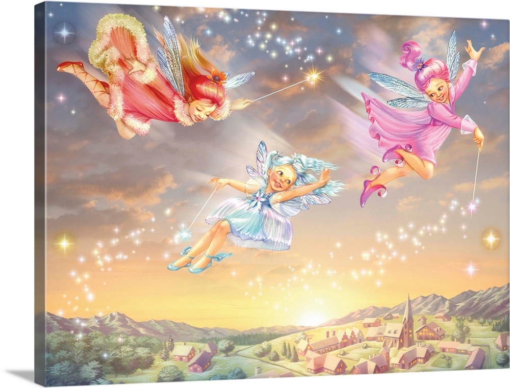 Sunset Fairies Wall Art, Canvas Prints, Framed Prints, Wall Peels ...