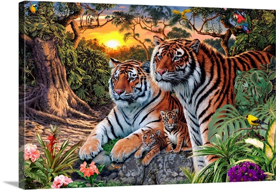 Tiger Family Wall Art, Canvas Prints, Framed Prints, Wall Peels | Great ...