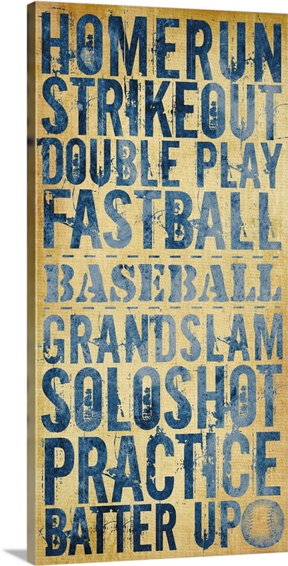 Home Run typography art - dark blue | Great Big Canvas