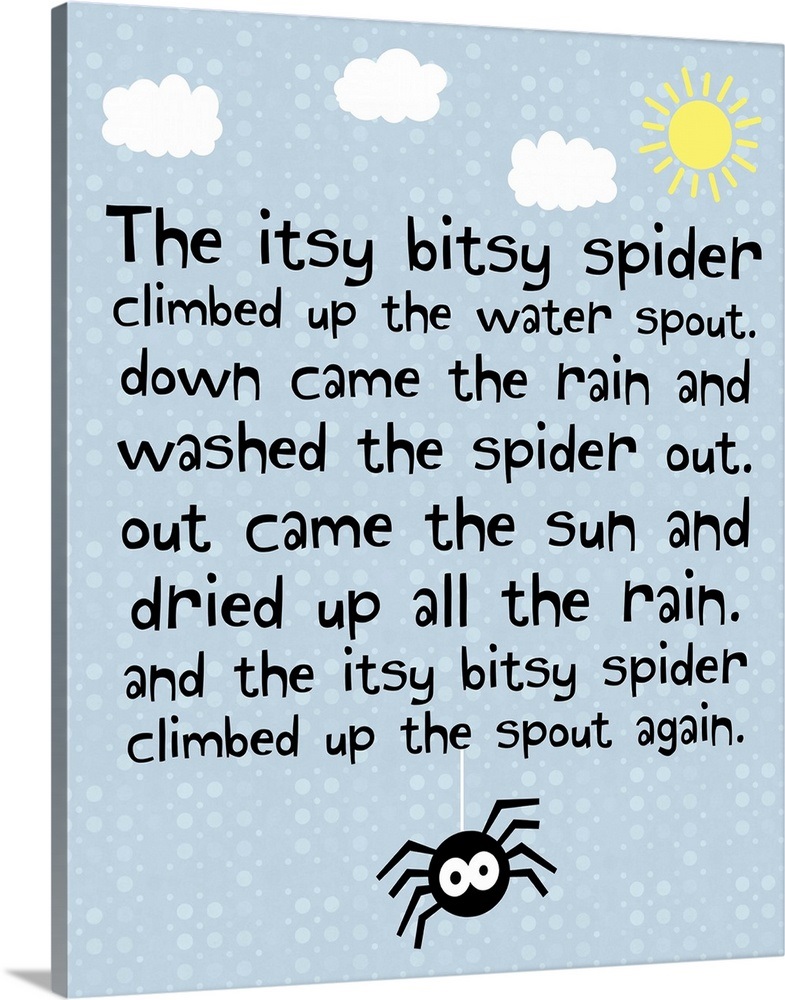 Itsy Bitsy Spider, blue square Wall Art, Canvas Prints, Framed Prints ...