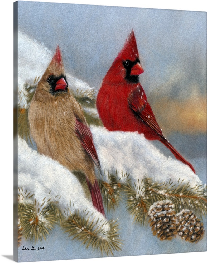 Winter Cardinals Wall Art, Canvas Prints, Framed Prints, Wall Peels ...