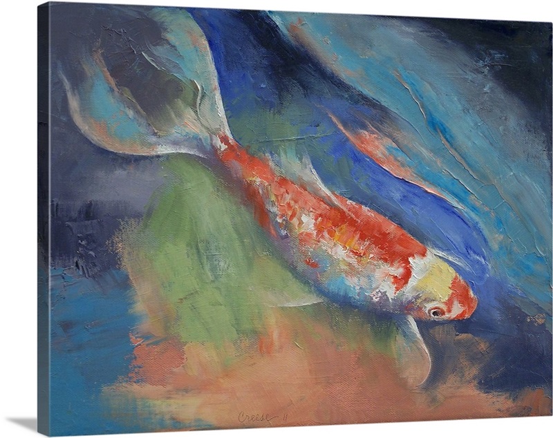 Coral and Moonstone - Koi | Great Big Canvas
