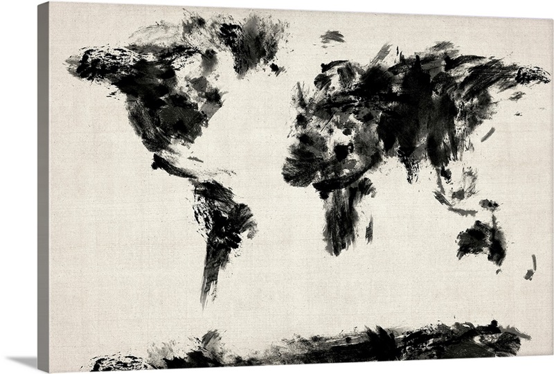 Abstract Black and White world map | Great Big Canvas