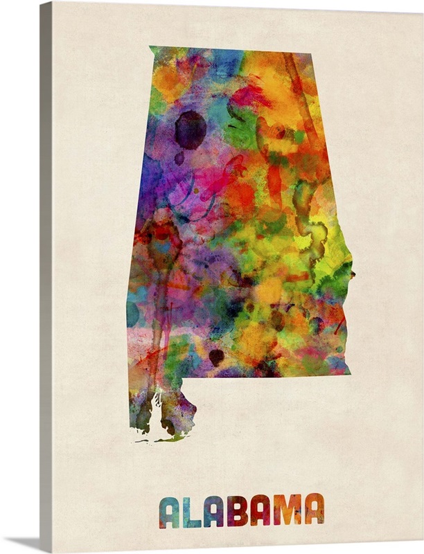 Alabama Watercolor Map | Great Big Canvas