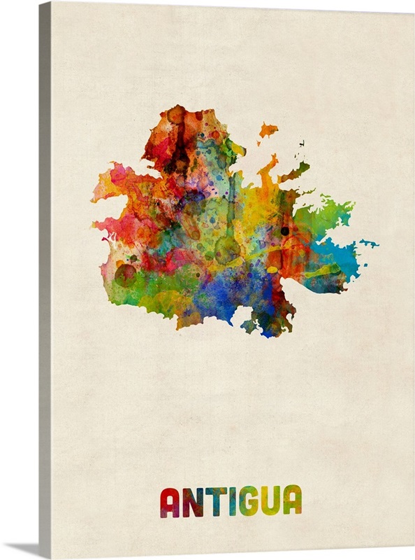 Antigua Watercolor Map | Great Big Canvas
