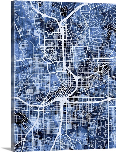 Atlanta Georgia City Map Wall Art, Canvas Prints, Framed Prints, Wall ...