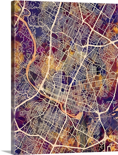 Austin Texas City Map | Great Big Canvas
