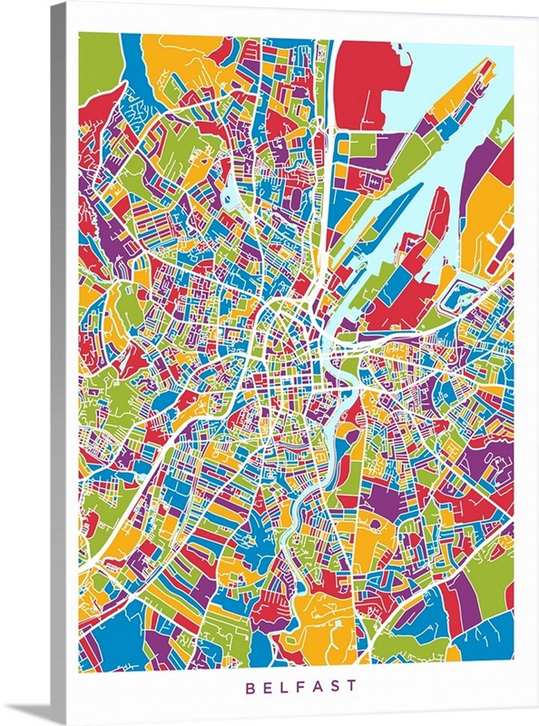 Belfast Northern Ireland City Map | Great Big Canvas