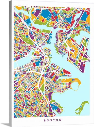 Boston Massachusetts Street Map | Great Big Canvas