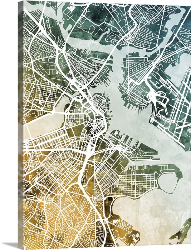 Boston Massachusetts Street Map | Great Big Canvas