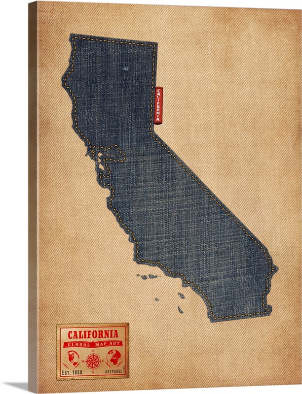 California Map Denim Jeans Style | Great Big Canvas