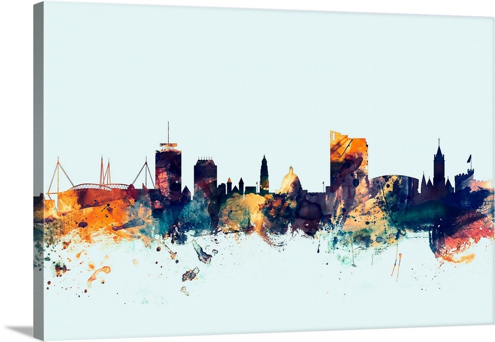 Cardiff Wales Skyline Wall Art, Canvas Prints, Framed Prints, Wall ...