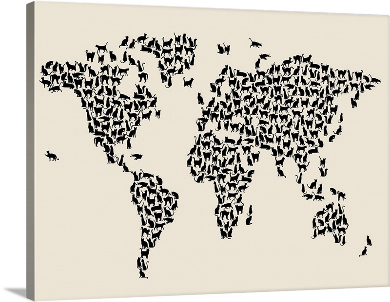 Cats Map of the World Map | Great Big Canvas