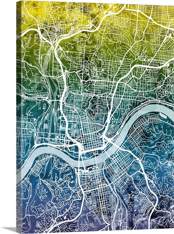 Cincinnati Ohio City Map | Great Big Canvas