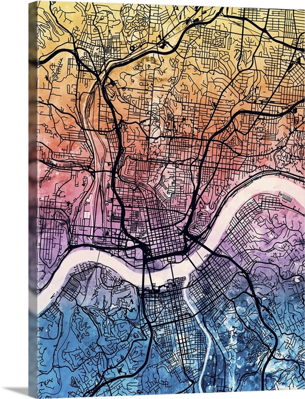 Cincinnati Ohio City Map | Great Big Canvas