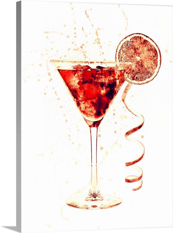 Cocktail Drinks Glass Watercolor Wall Art, Canvas Prints, Framed Prints ...