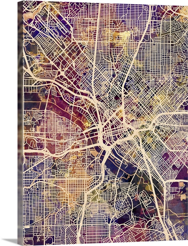 Dallas Texas City Map | Great Big Canvas