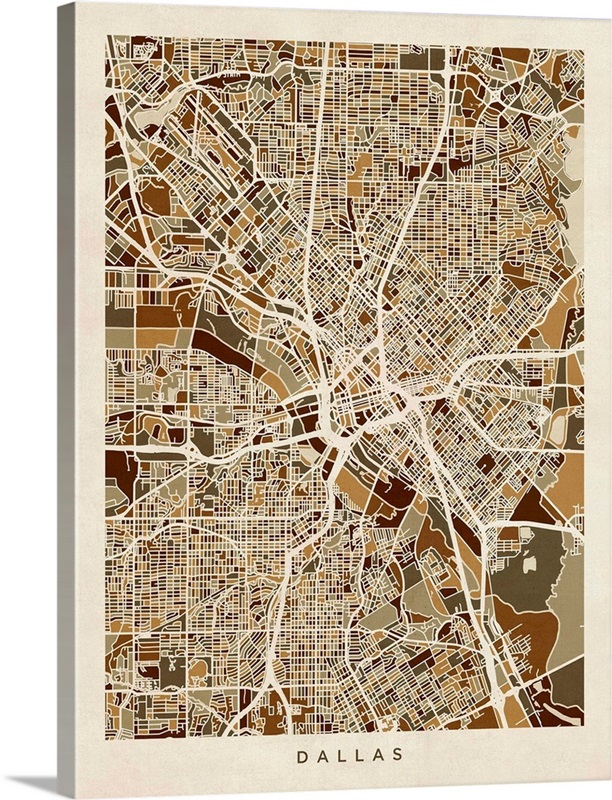 Dallas Texas City Map | Great Big Canvas