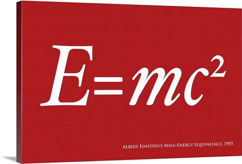 E=mc2 in red | Great Big Canvas