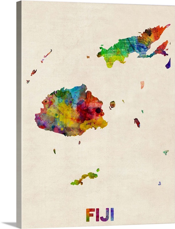 Fiji Watercolor Map | Great Big Canvas