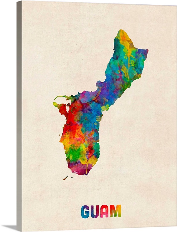Guam Watercolor Map | Great Big Canvas