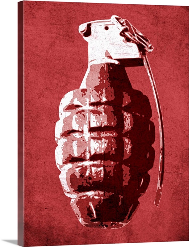 Hand Grenade on Red | Great Big Canvas