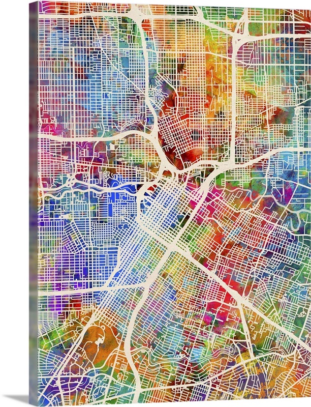 Houston Texas City Street Map | Great Big Canvas