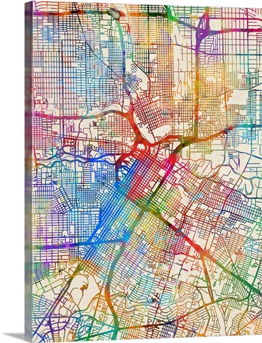 Houston Texas City Street Map | Great Big Canvas