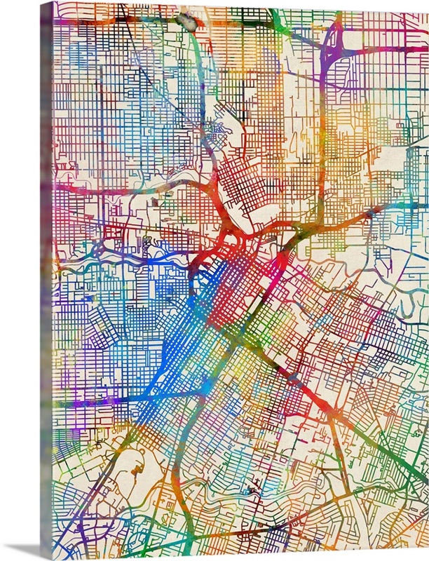 Houston Texas City Street Map | Great Big Canvas