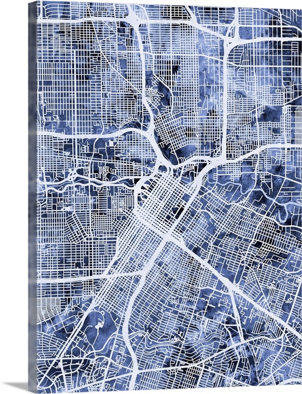 Houston Texas City Street Map | Great Big Canvas