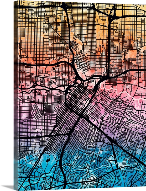 Houston Texas City Street Map | Great Big Canvas