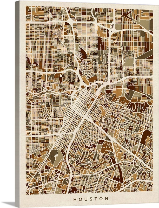 Houston Texas City Street Map | Great Big Canvas