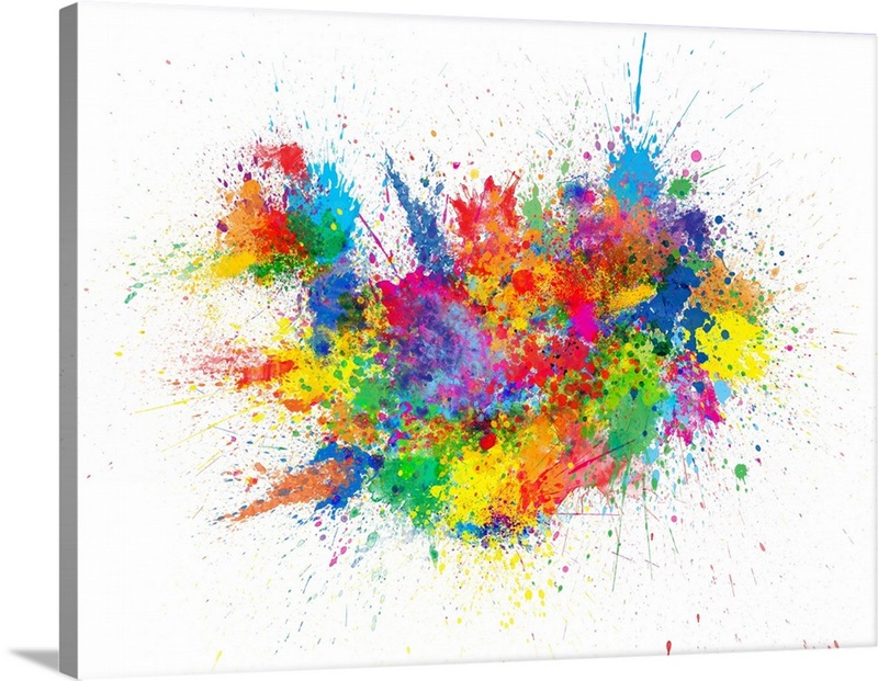 Iceland Paint Splashes Map | Great Big Canvas