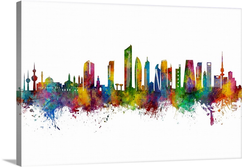 Kuwait City Skyline Wall Art, Canvas Prints, Framed Prints, Wall Peels ...