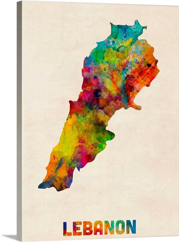 Lebanon Watercolor Map | Great Big Canvas