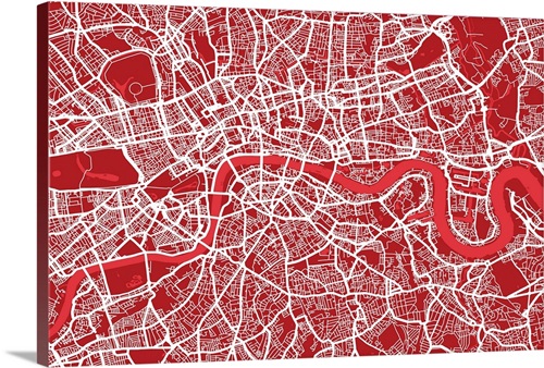 London Map Art Red | Great Big Canvas