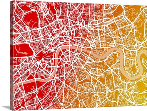 London map orange | Great Big Canvas