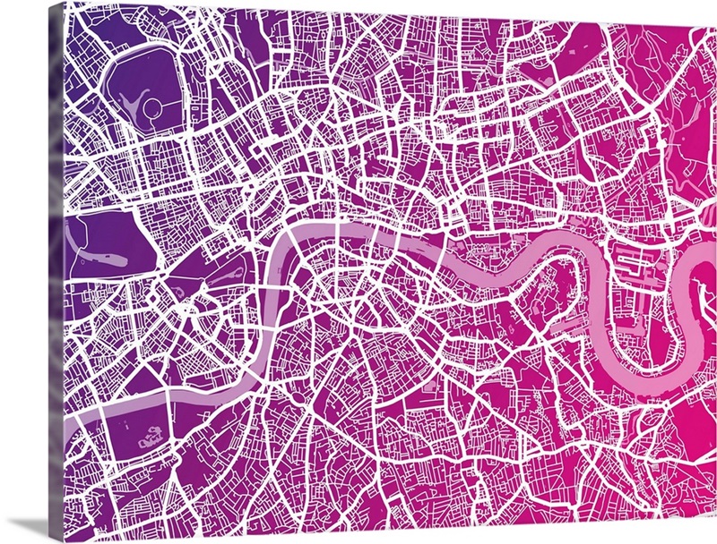 London map pink | Great Big Canvas