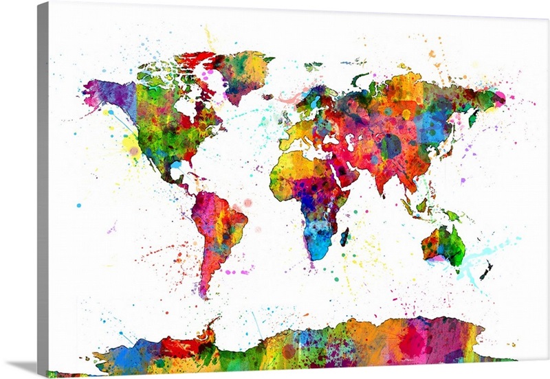 Map of the World Map Watercolor | Great Big Canvas