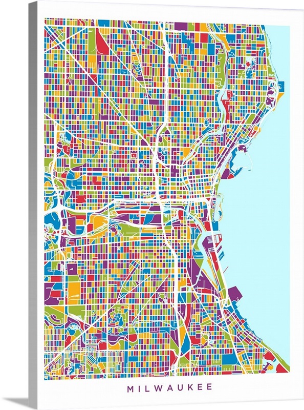 Milwaukee Wisconsin City Map | Great Big Canvas