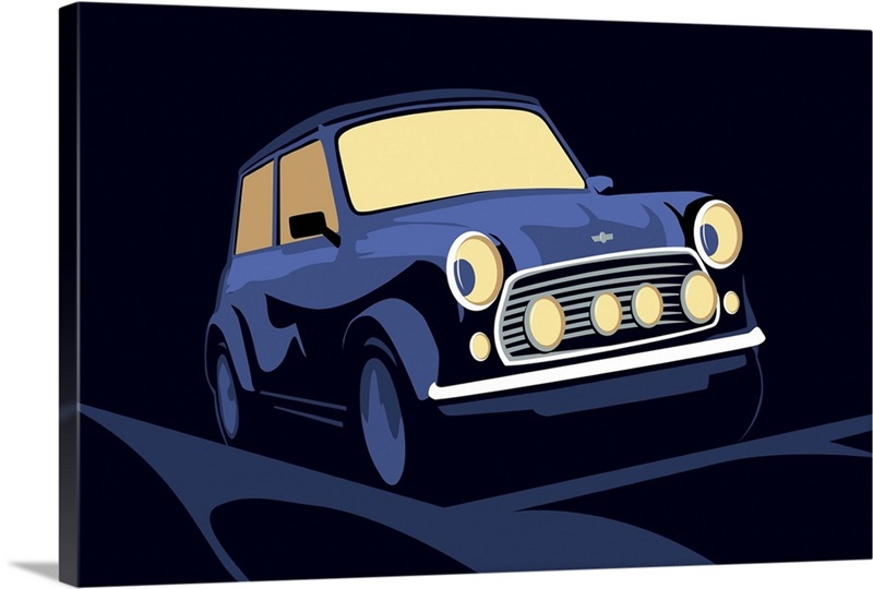 Mini Cooper in Blue | Great Big Canvas